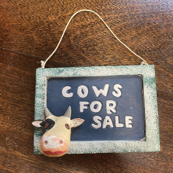 Unbranded | Accents | Vtg Cows For Sale Wooden Decor Sign 3d Kitschy ...